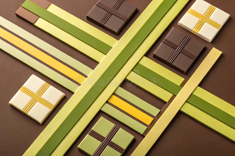 Geometric Abstract Art with Intersecting Rectangles in Earth Tones ...