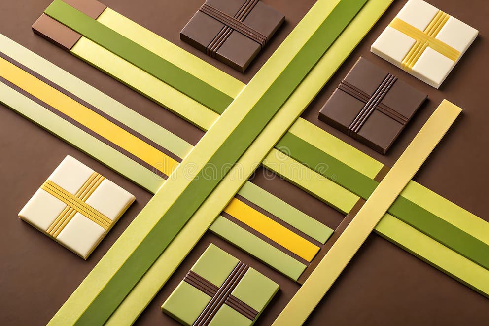 Geometric Abstract Art with Intersecting Rectangles in Earth Tones ...