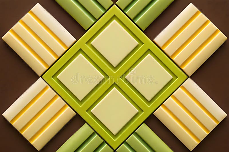 Geometric Abstract Art with Intersecting Rectangles in Earth Tones for ...