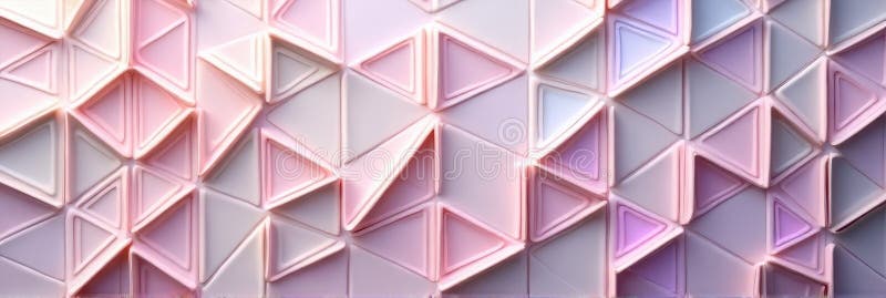 Geometric Abstract Art: Pastel Triangles and 3d Shapes on Modern Wall ...