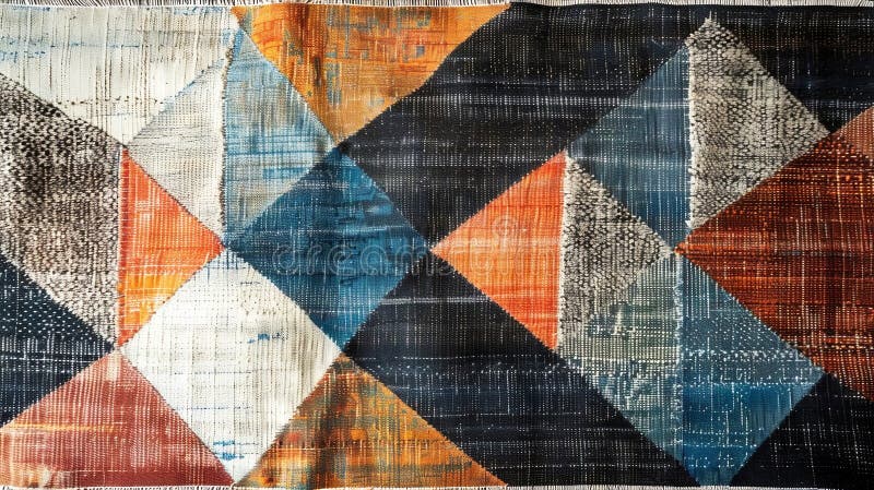 Geometric Abstract Artwork with Rich Textures and Vibrant Colors ...