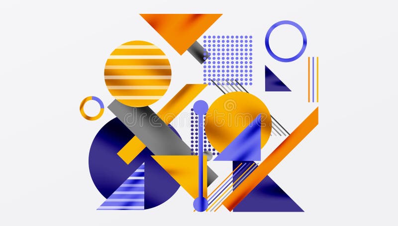 Geometric Abstract Background with Bold Shapes and Contrasting Colors ...