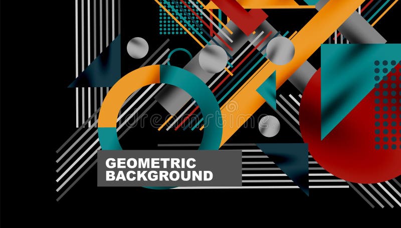 Geometric Abstract Background with Bold Shapes and Contrasting Colors ...