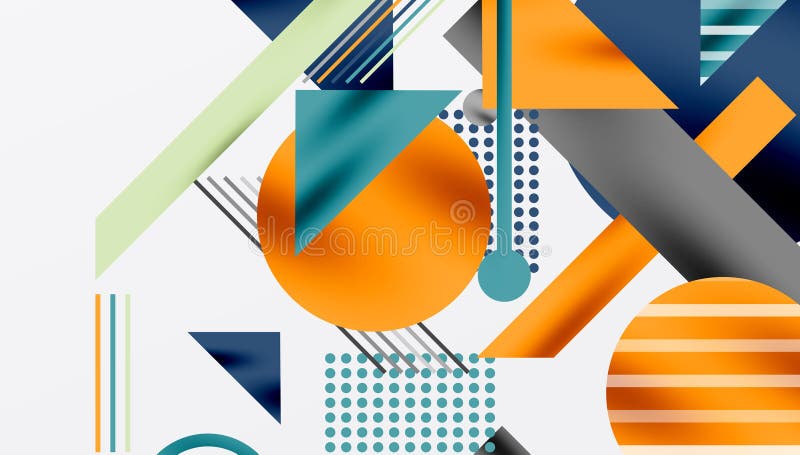 Geometric Abstract Background with Bold Shapes and Contrasting Colors ...