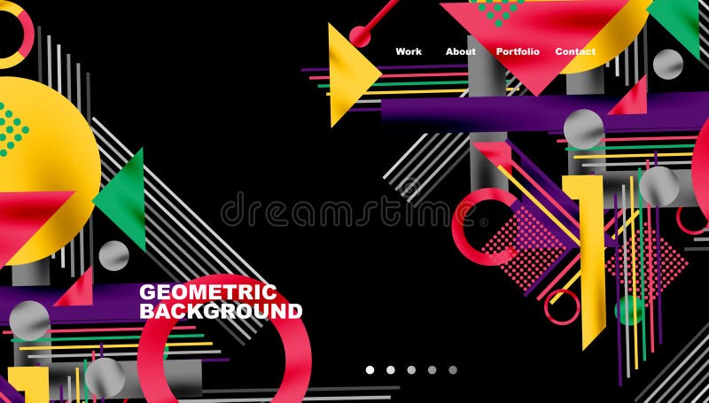 Geometric Abstract Background with Bold Shapes and Contrasting Colors ...