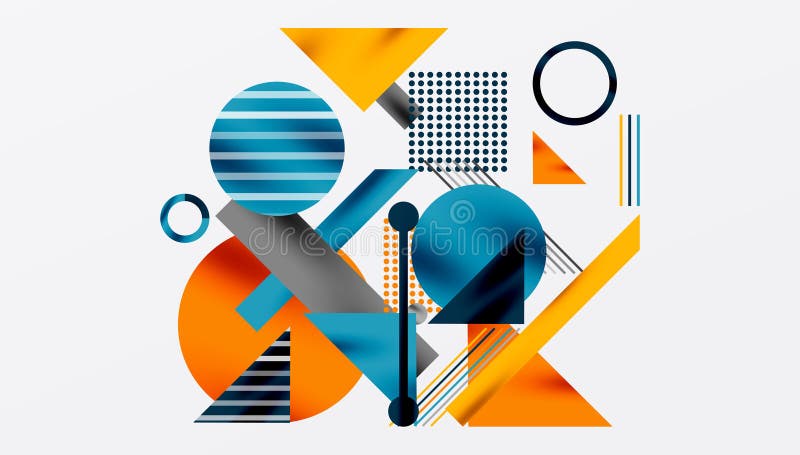 Geometric Abstract Background with Bold Shapes and Contrasting Colors ...