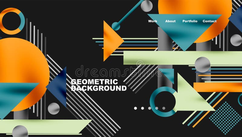 Geometric Abstract Background with Bold Shapes and Contrasting Colors ...