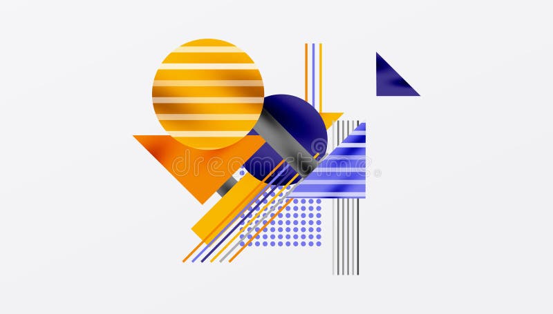 Geometric Abstract Background with Bold Shapes and Contrasting Colors ...