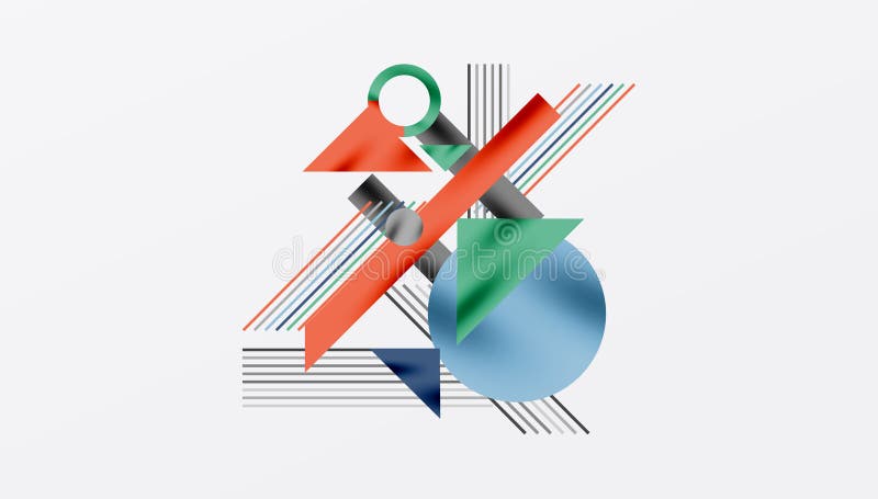 Geometric Abstract Background with Bold Shapes and Contrasting Colors ...