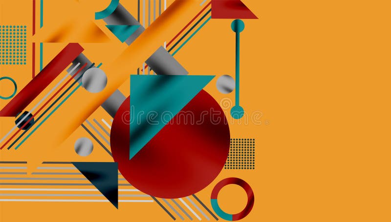Geometric Abstract Background with Bold Shapes and Contrasting Colors ...