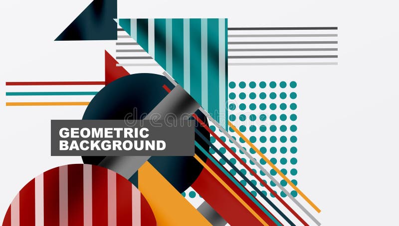 Geometric Abstract Background with Bold Shapes and Contrasting Colors ...