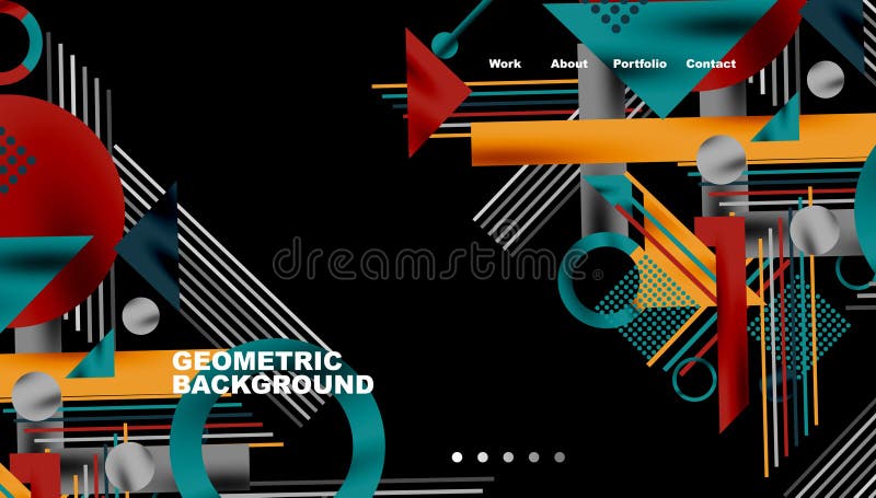 Geometric Abstract Background with Bold Shapes and Contrasting Colors ...