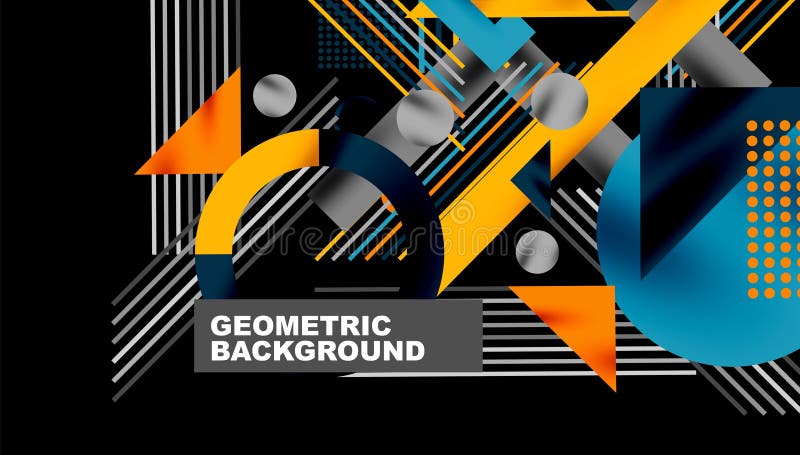 Geometric Abstract Background with Bold Shapes and Contrasting Colors ...