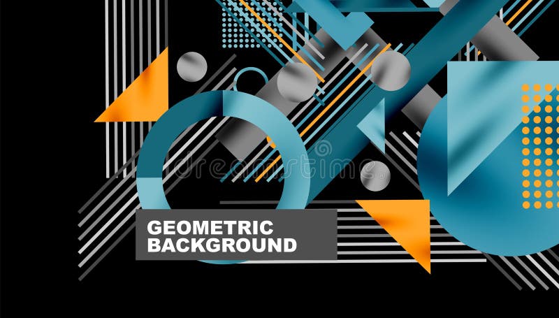 Geometric Abstract Background with Bold Shapes and Contrasting Colors ...