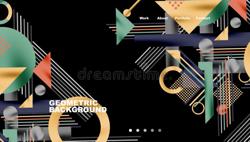 Geometric Abstract Background with Bold Shapes and Contrasting Colors ...