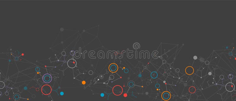 Geometric Abstract Background with Connected Line and Dots. Futuristic ...
