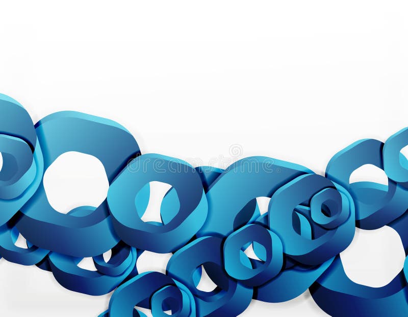 Geometric Abstract Background, Cut Chain Shapes or Hexagons on White ...