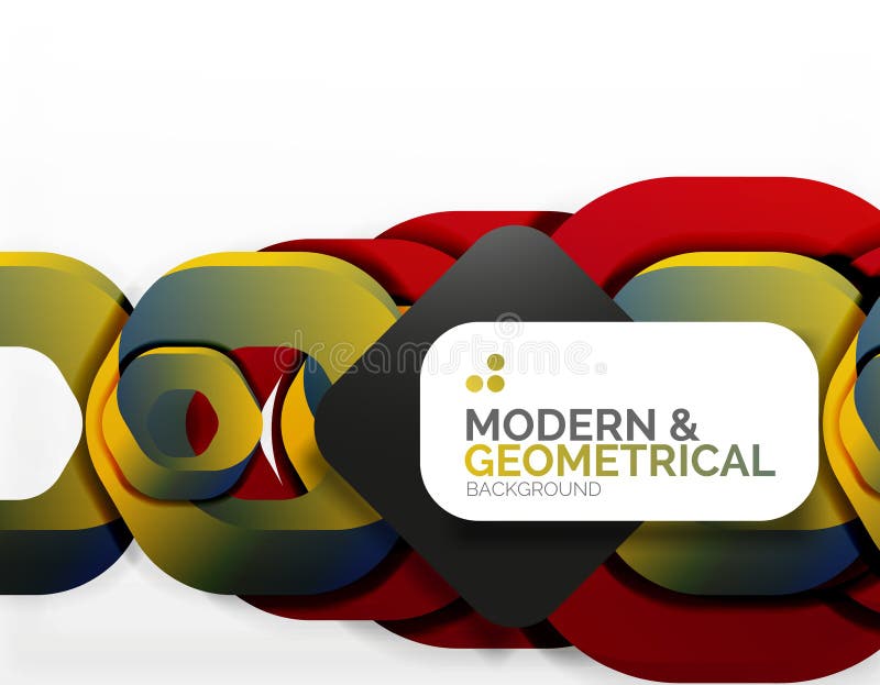 Geometric Abstract Background, Cut Chain Shapes or Hexagons on White ...