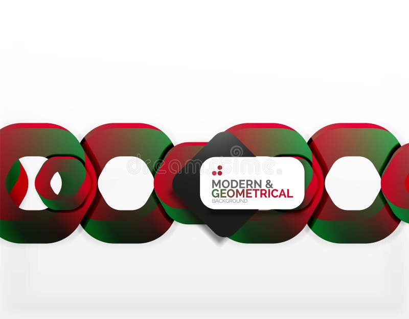 Geometric Abstract Background, Cut Chain Shapes or Hexagons on White ...