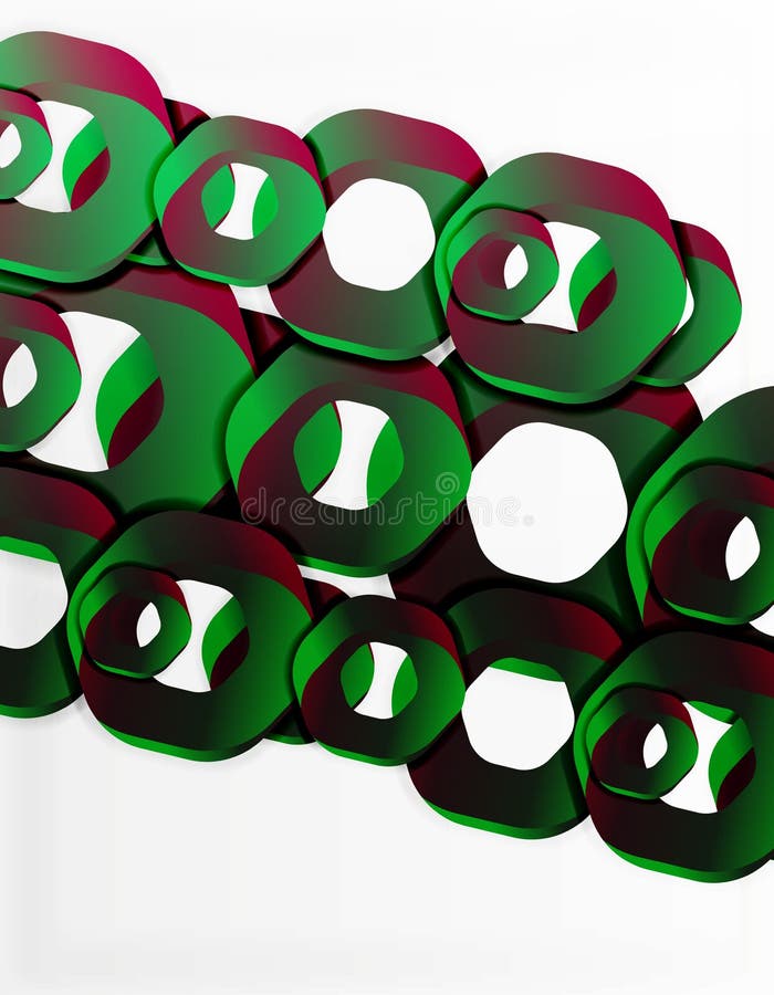 Geometric Abstract Background, Cut Chain Shapes or Hexagons on White ...