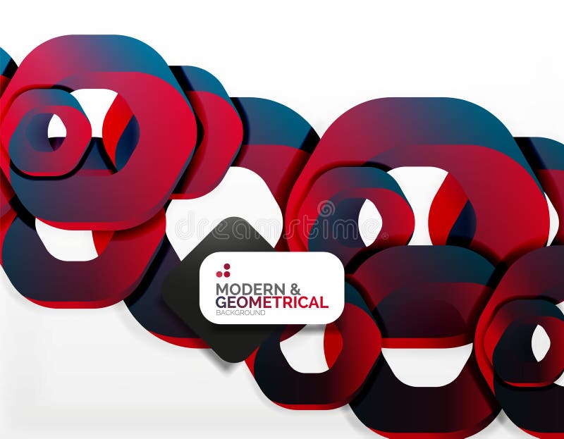 Geometric Abstract Background, Cut Chain Shapes or Hexagons on White ...