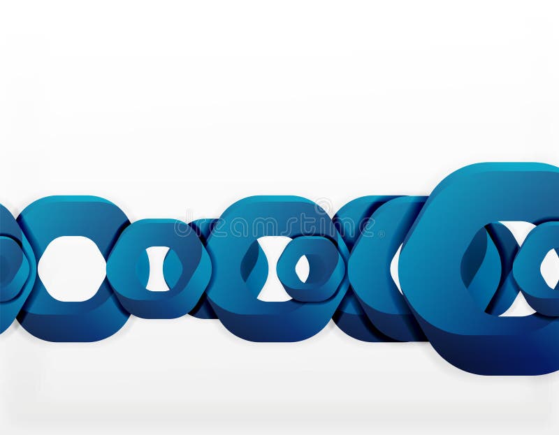 Geometric Abstract Background, Cut Chain Shapes or Hexagons on White ...