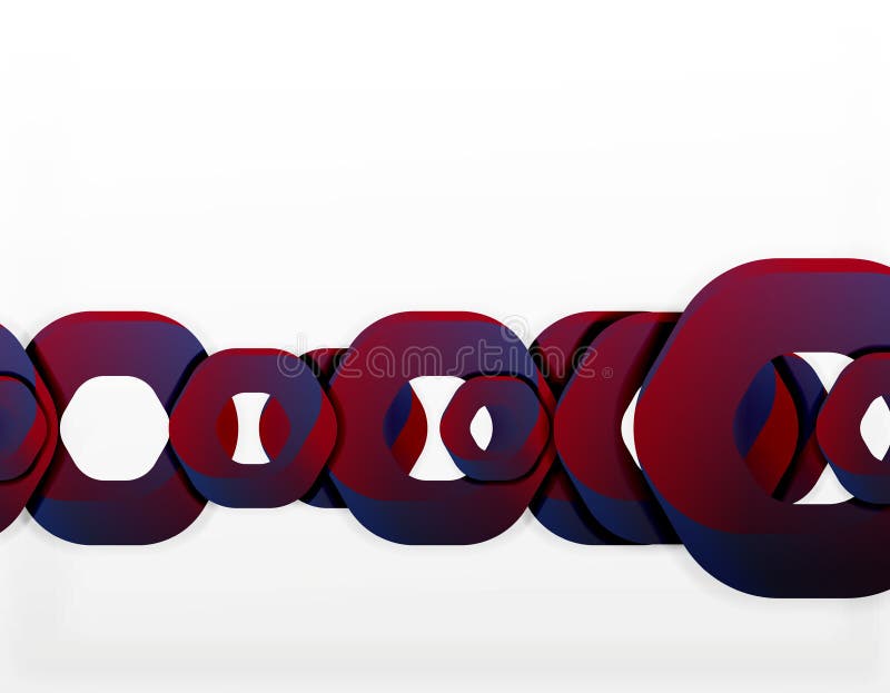 Geometric Abstract Background, Cut Chain Shapes or Hexagons on White ...