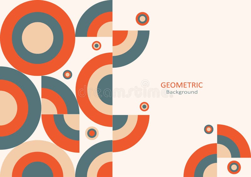 Geometric Abstract Background. Design Elements with Circle and Semi ...