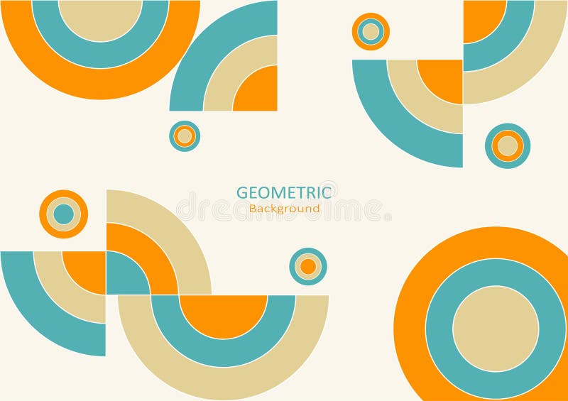 Geometric Abstract Background. Design Elements with Circle and Semi ...