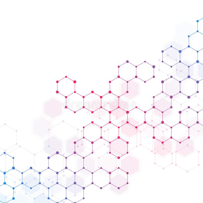 Geometric Abstract Background with Hexagon Molecule. Stock Illustration ...