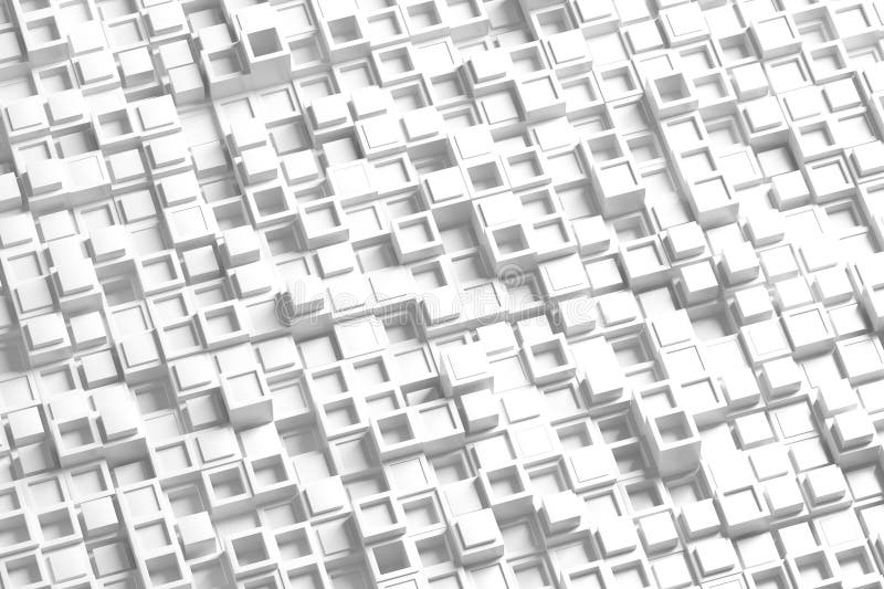Geometric Abstract Background with Interlocking White Cubes Stock ...