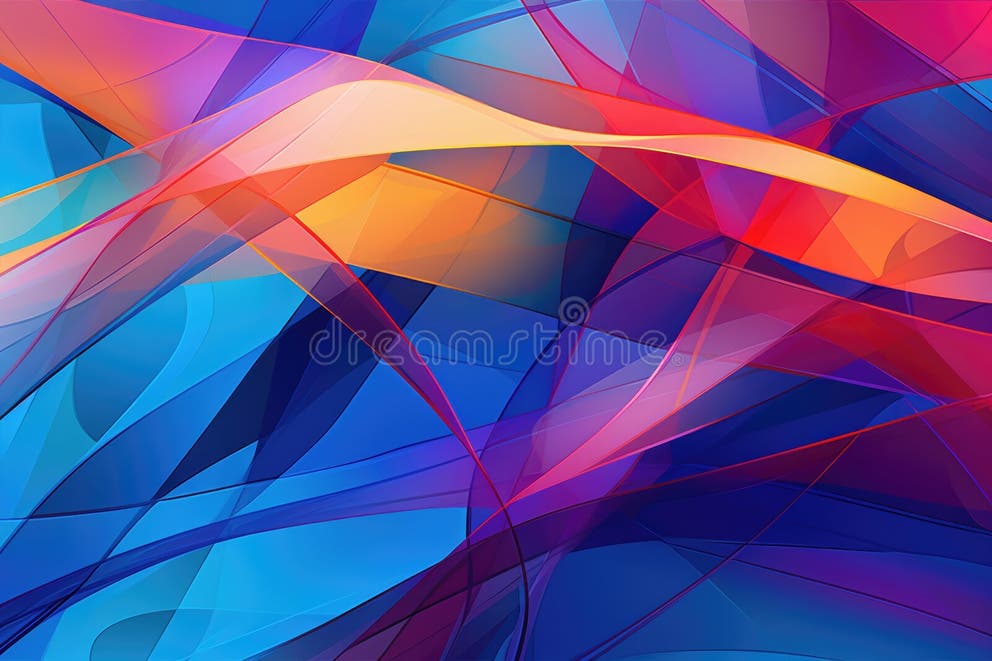 Geometric Abstract Background with Intertwining Lines and Vibrant ...