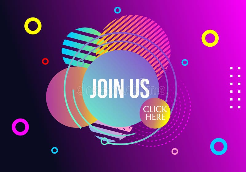 Geometric Abstract Background with Join Us Text. Purple Gradient ...