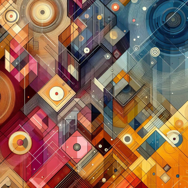 A Geometric Abstract Background with Overapping Shapes and Patt Stock ...