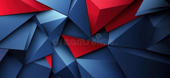 Geometric Abstract Background with Red and Blue Triangular Shapes and ...
