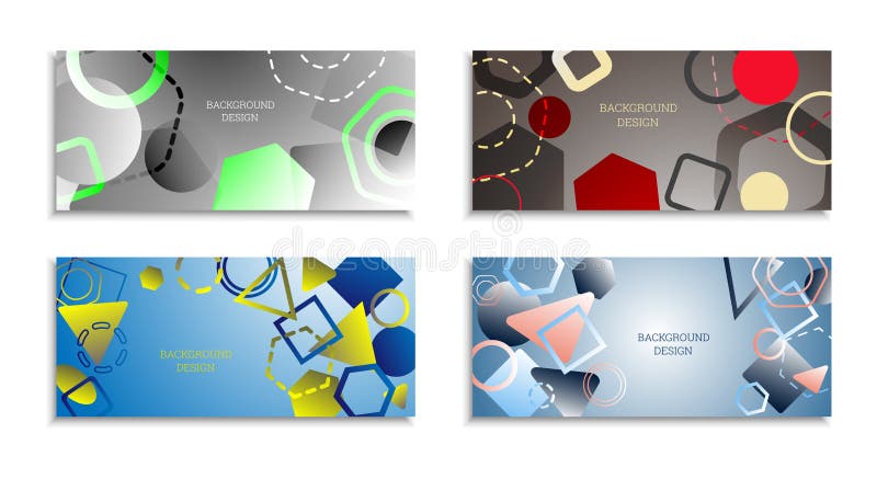 Geometric Abstract Background. Set of 4 Backgrounds. Various Geometric ...