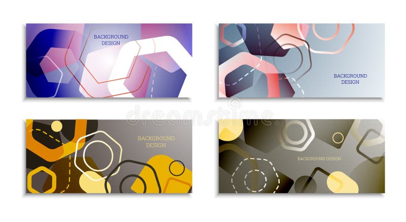 Geometric Abstract Background. Set of 4 Backgrounds. Various Geometric Shapes. Cover Design for ...