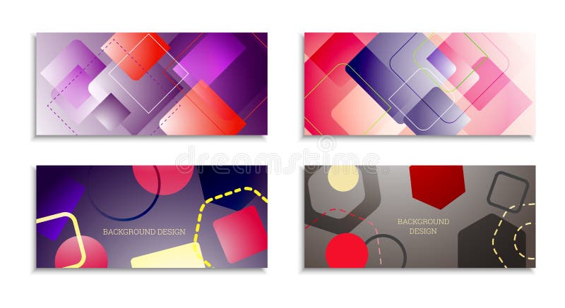 Geometric Abstract Background. Set of 4 Backgrounds. Various Geometric ...