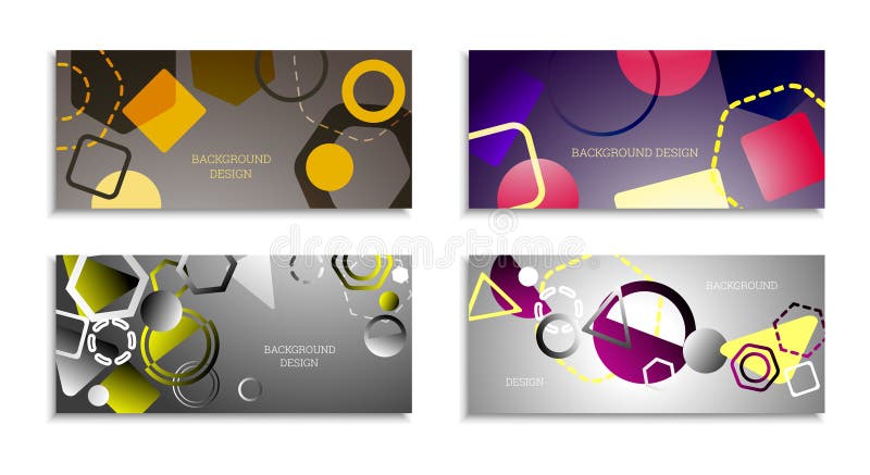 Geometric Abstract Background. Set of 4 Backgrounds. Various Geometric ...