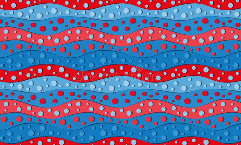 Geometric Abstract Background with Wavy Shapes and Circles Stock Vector ...