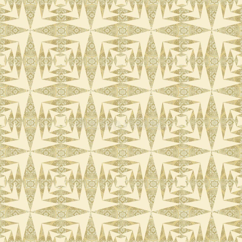 Geometric Abstract Beige Triangles Seamless Pattern Stock Illustration ...