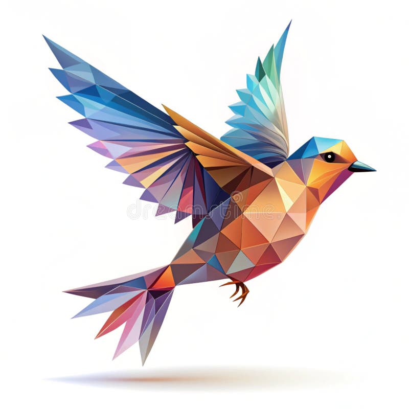 Geometric Abstract Bird in Flight Stock Illustration - Illustration of ...
