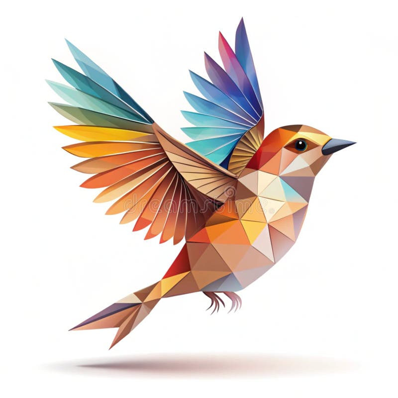 Geometric Abstract Bird with Rounded Wings Stock Illustration ...