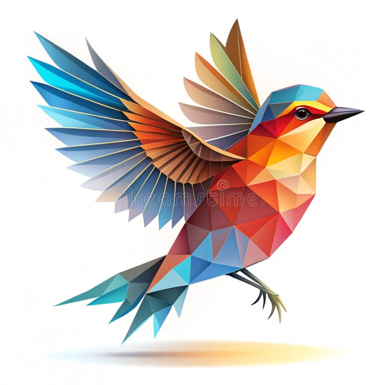 Geometric Abstract Bird with Rounded Wings Stock Illustration ...