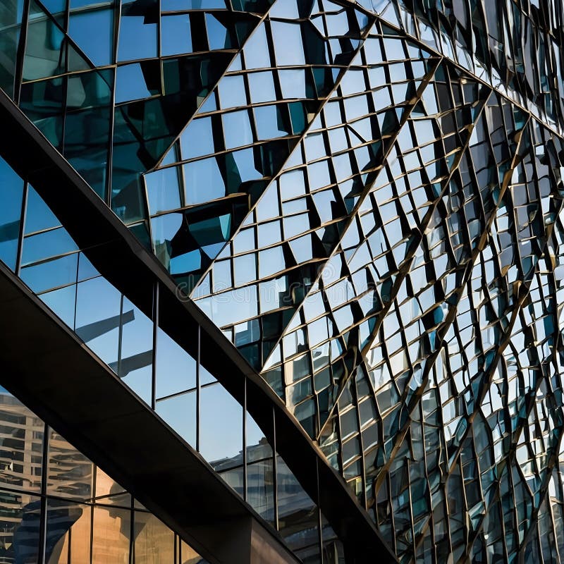 Geometric Abstract Building Facade with Bold Contrasting Materials ...