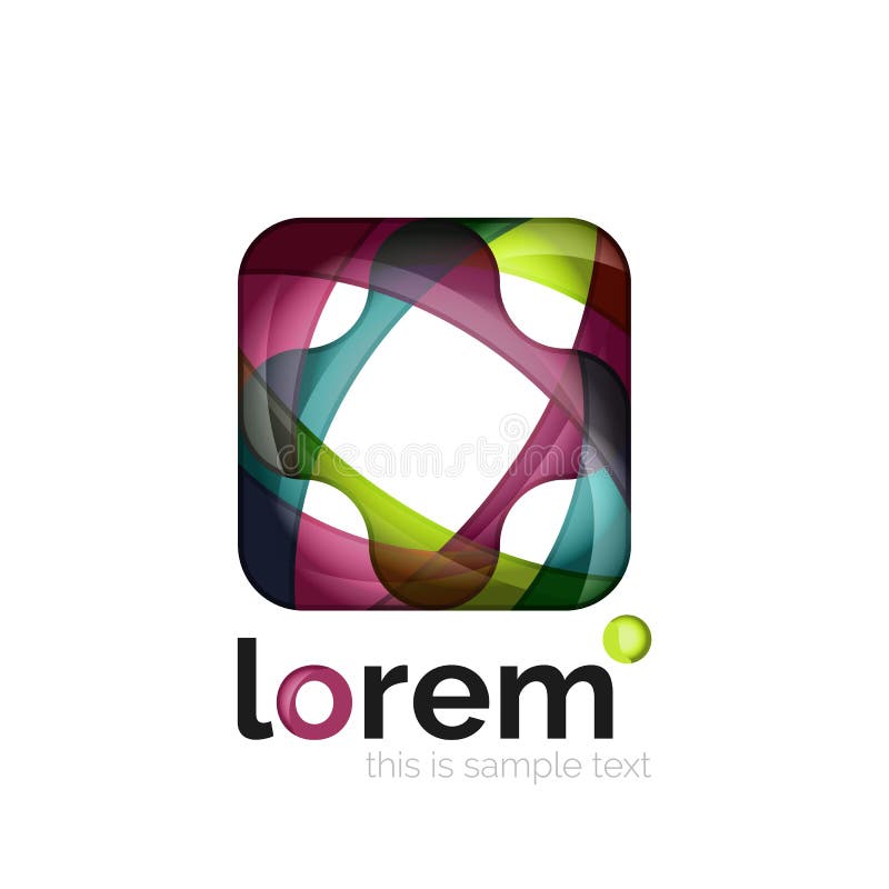 Geometric Abstract Business Icon Template, Smooth Shape Stock Vector ...