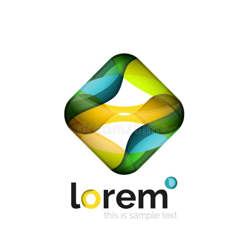 Geometric Abstract Business Icon Template, Smooth Shape Stock Vector ...