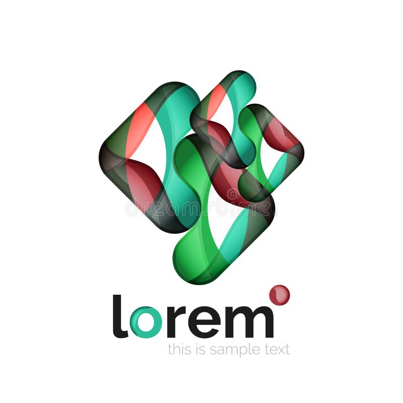 Geometric Abstract Business Icon Template, Smooth Shape Stock Vector ...