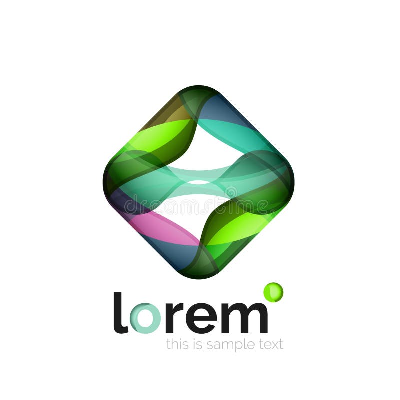 Geometric Abstract Business Icon Template, Smooth Shape Stock Vector ...