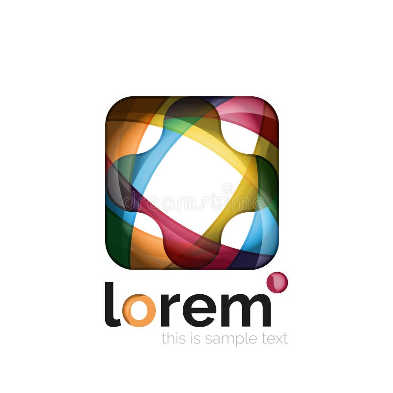 Geometric Abstract Business Icon Template, Smooth Shape Stock Vector ...